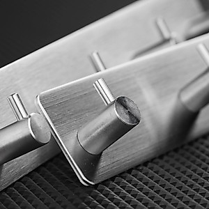 Self Adhesive Towel Hooks for Bathrooms Brushed Nickel Stick on Wall Hooks Bath Adhesive Towel Hanger Peel and Stick Matte Black Shower Hooks for Wall Adhesive Coat hook for Wall Mount 3 hooks