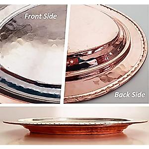 DLK - Handmade Pure Copper Serving Plate - Iskender Kebab Plate - Turkish Kebab presentation - Oval Copper Plate 12 inch (31cm)