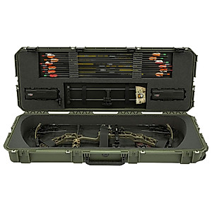 SKB iSeries Green Military Grade Designed Hard Case for Single Bow and Arrow with Grip Handles, Wheels, and Trigger Release Latches, Green