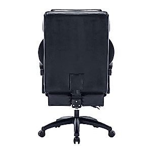 Sumeimics 400lbs Big and Tall Office Chair Bonded Leather Heavy Duty Office Executive Chair Reclining Office Chair with Footrest (Black)