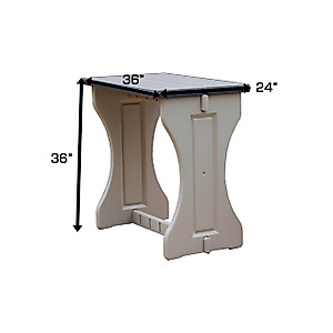 Leisure Accents Double Bar Set Includes 2 Barstools Deep Grey Top & Warm Grey Base Ideal for Patio Hot Tub Area Backyard Durable WeatherResistant Design Easy Nohardware Assembly Proudly Made in USA
