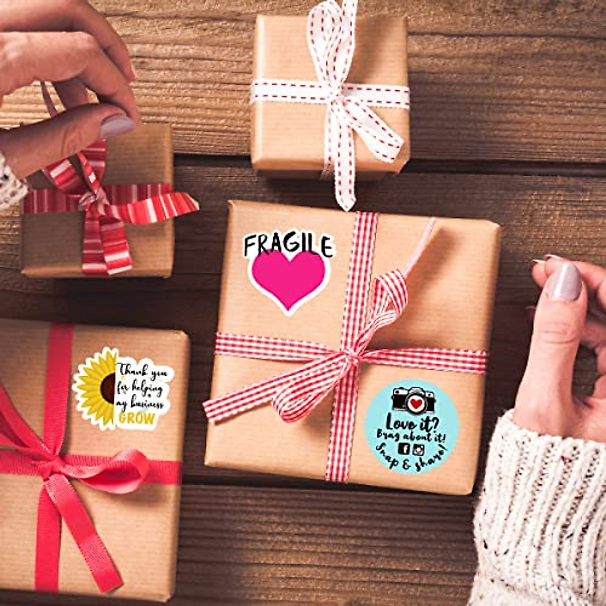 Fragile Stickers,Mail Stickers,Thank You Stickers,Handmade Stickers,Small Shop Stickers,Envelopes Stickers for Small Business, Online Retailers,Handmade Goods,500 Labels Per Roll