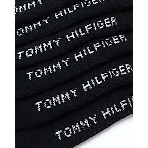 Tommy Hilfiger Unisex Kids' Athletic Socks - Cushioned Crew Socks (6 Pack), Size Medium, Black