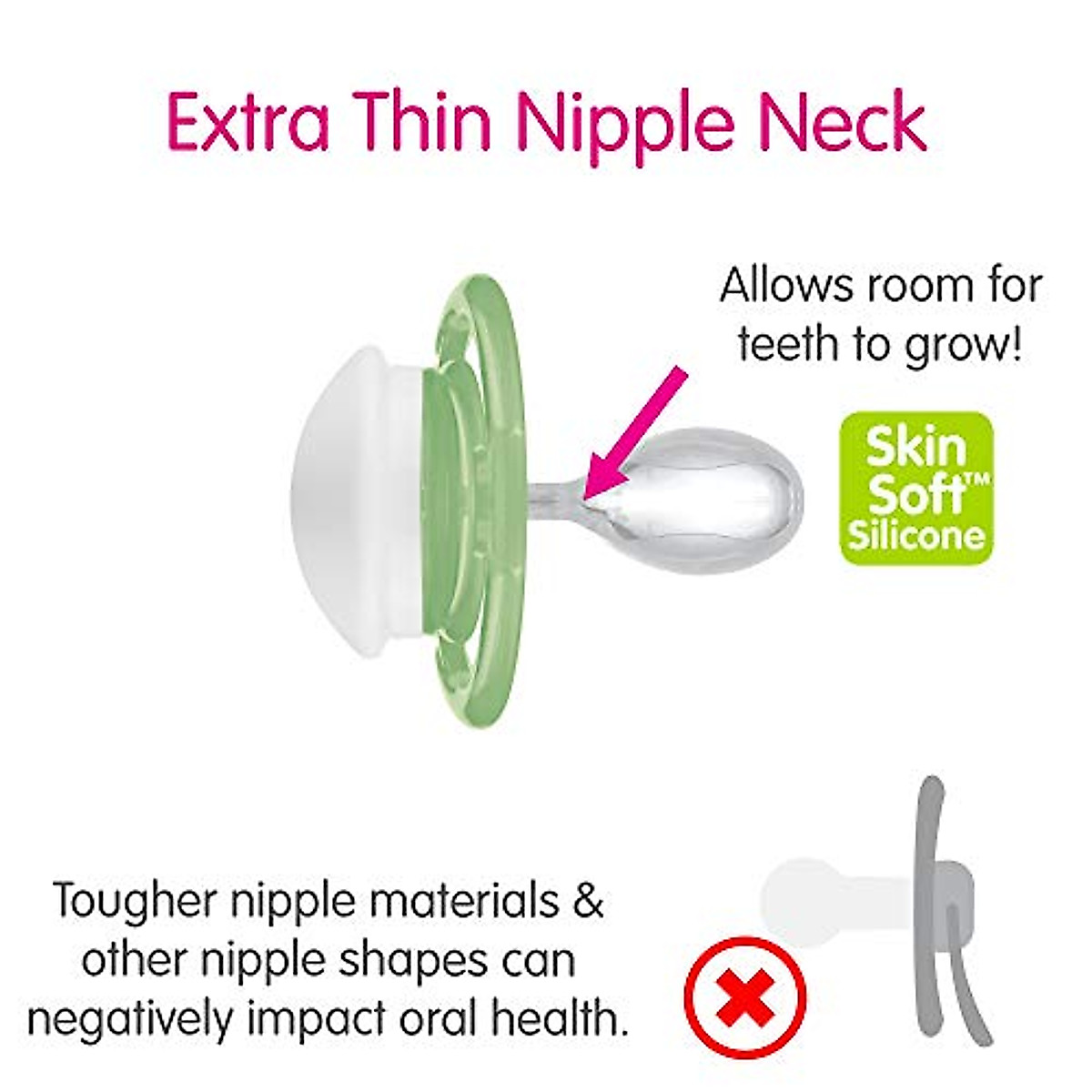 MAM Perfect Night Baby Pacifier, Patented Nipple, Glows in the Dark, 2 Pack, 6-16 Months, Boy (Design May Vary)