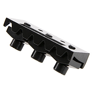 2Pcs Yootones 42mm Metal Guitar String Locking Nut Compatible with Floyd Rose Style Electric Guitar Tremolo Bridge Lock System (Black)