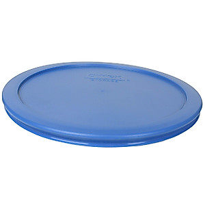 Pyrex (2) 7202-PC Turquoise Lids & (2) 7200-PC Muddy Aqua Lids & (2) 7201-PC Surf Blue Lids & (1) 7402-PC Marine Blue Lid Made in the USA