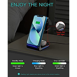 Wireless Charger, Weetla Wireless Charging Station, 3 in 1 Wireless Charging Stand for iPhone/iWatch/Airpods,for iPhone 13,12,11 (Mini,Pro, Pro Max)/XS/XR,for iWatch 7/6/SE/5/4/3/2,for Airpods 2/3/pro