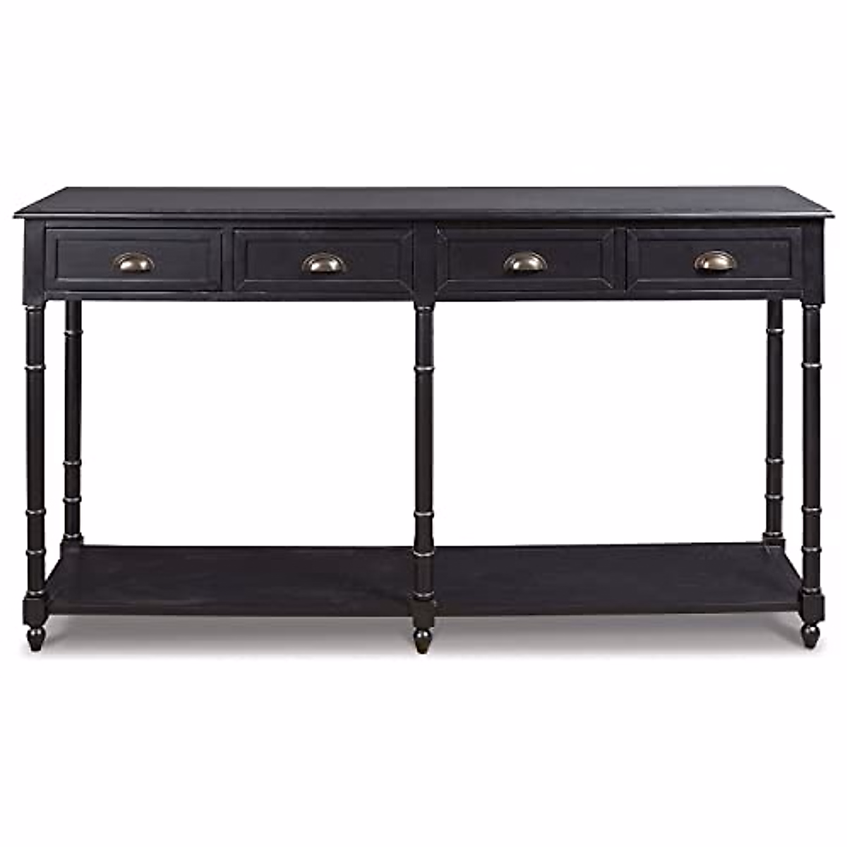 Signature Design by Ashley Eirdale Vintage Casual 4 Drawer Console Sofa Table, Black