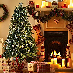 PEIDUO Christmas Ball Ornaments for Christmas Trees, 119 CT Shatterproof Christmas Tree Decorations, Silver Christmas Ornaments Set for Xmas, Holiday, Wreath and Party Decorations