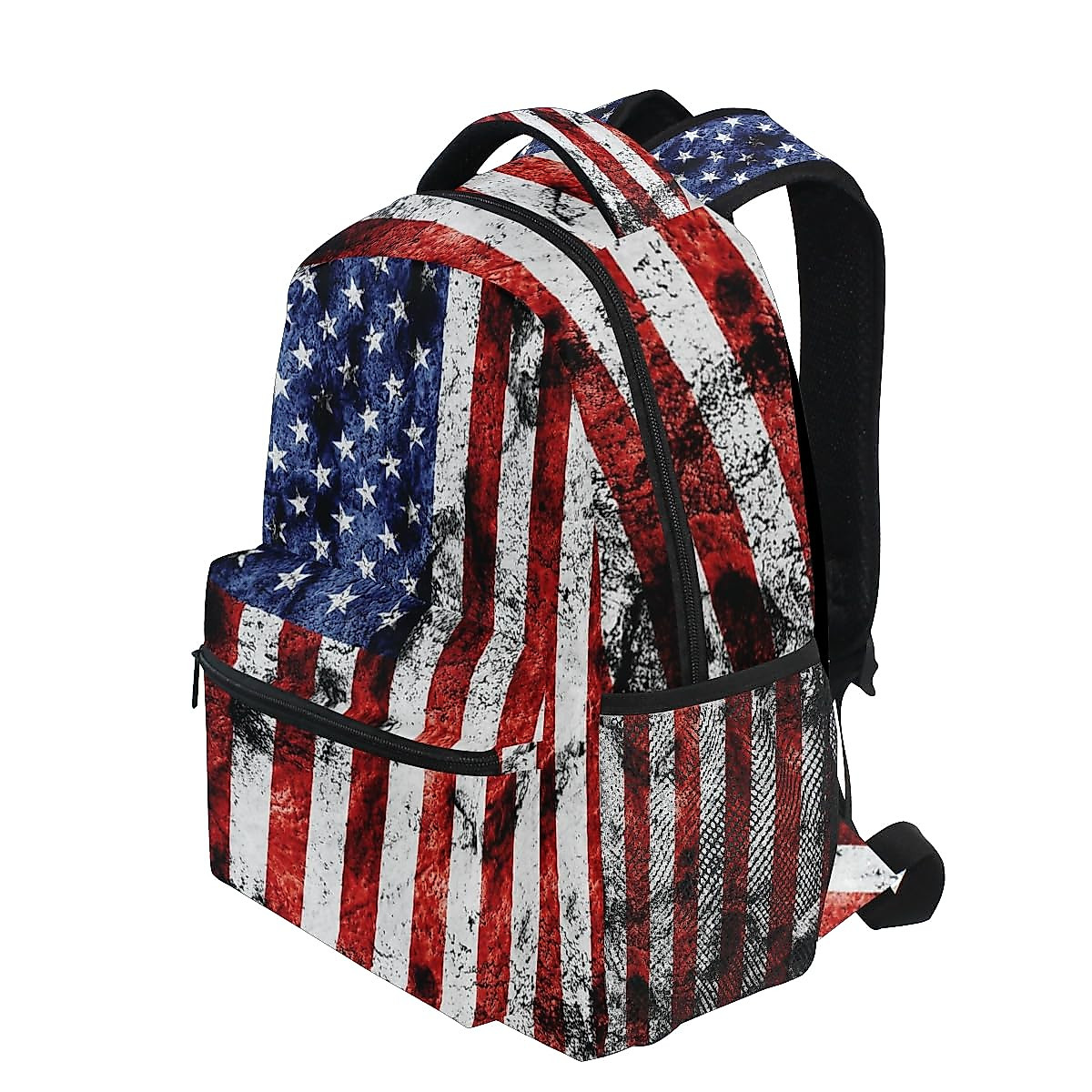 American Flag Print Backpack Patriotic USA School Bookbag for Boys Girls Computer Backpacks Book Bag Travel Hiking Camping Daypack