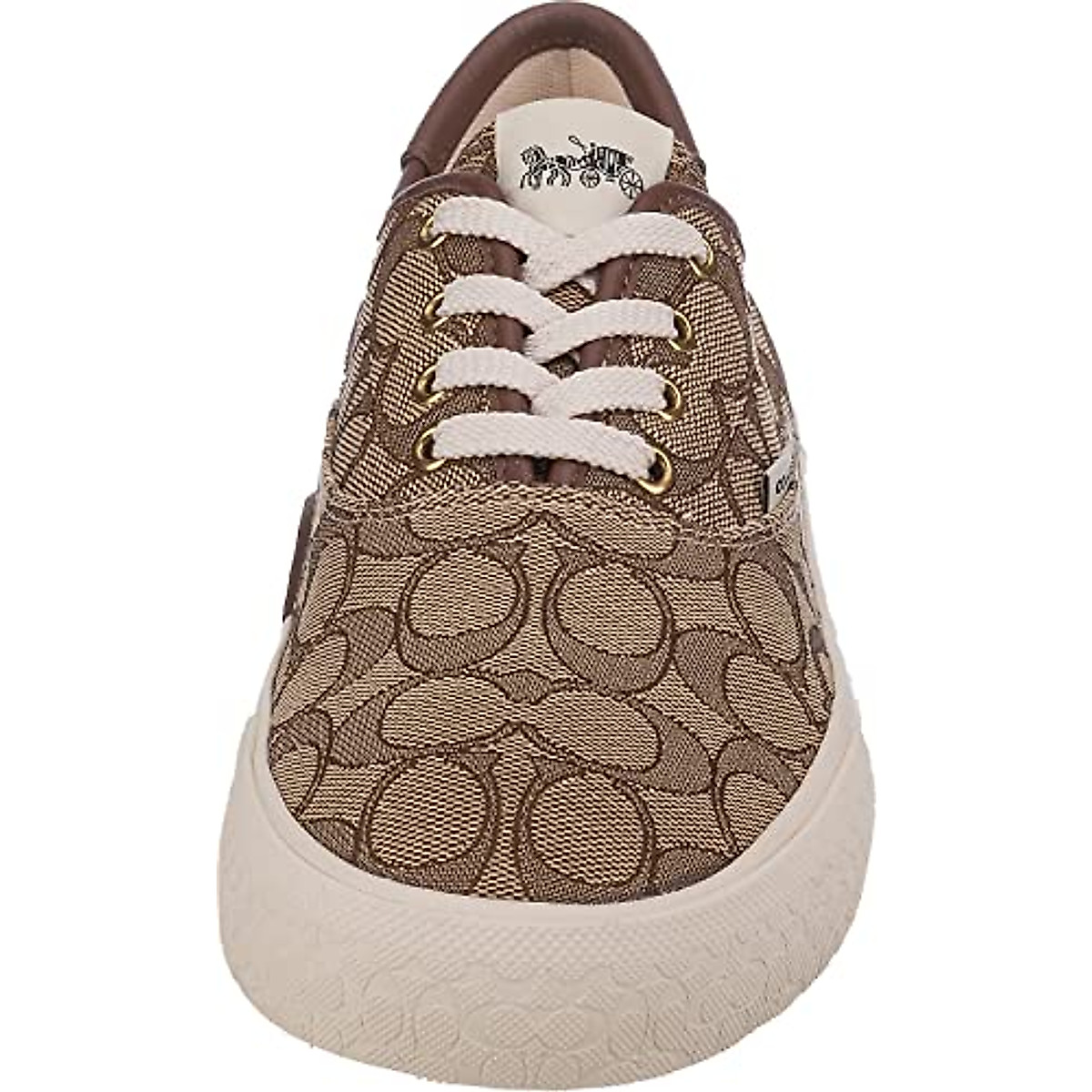 COACH Citysole Skate Sneakers for Women - Traditional Lace Closure with Cushioned Insole, Sleek and Fashionable Sneakers Khaki Jacquard 9.5 B - Medium