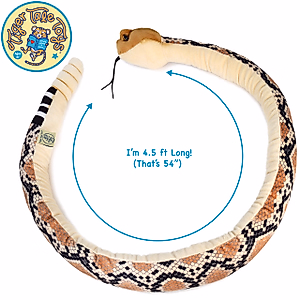 VIAHART Rambo The Rattlesnake - 4.5 Foot Long Stuffed Animal Plush Snake - by TigerHart Toys