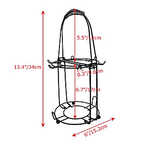 YY YEARCHY Coffee Cup Stand Holder Display Stand Mug Tea Rack Cup and Saucer Countertop Storage Organizer Dryer Hook Decoration (13.4" X 6" X 6", Black)