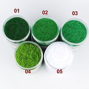 NWFashion 90G Dress Tree Flower Static Grass Dressing Scatter Flock for Miniatures Model (04 Yellow Green)