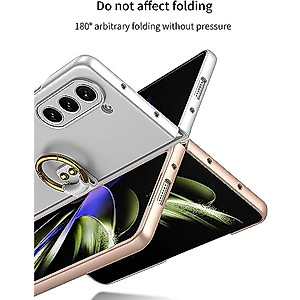 TECHY for Galaxy Z Fold 5 Case with Ring Ultra Thin Matte PC Protective Cover for Samsung Galaxy Z Fold 5 2023, Grey