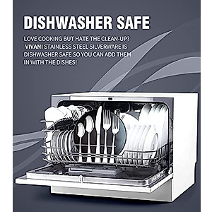 VIVANI 20 Piece Silverware Set Service for 4, Premium Stainless Steel Flatware Set, Superior Dishwasher Safe Cutlery Set, Utensil Sets, Spoons and Forks Set for Home Kitchen (V002)