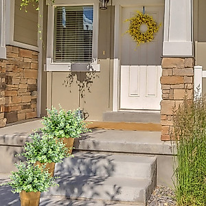 THE BLOOM TIMES 18 Pack Artificial Greenery Stems Fake Greenery Boxwood Picks Faux Plants Outdoor UV Resistant for Farmhouse Home Garden Patio Wedding Indoor Outside Decor in Bulk Wholesale