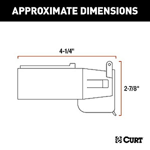 CURT 57726 7-Way RV Blade Vehicle-Side to 6-Way Round Trailer Wiring Adapter with Backup Alarm, Center Pin Auxiliary Power