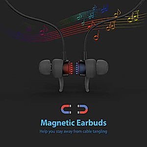 ADPROTECH Lightning Headphones Earphones Magnetic Earbuds in-Ear MFi Certified with Microphone Controller for Sports Workout Compatible with iPhone 14/13/12/11/Pro Max/Xr/Xs Max/X Black&Red