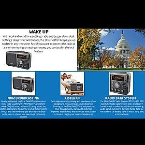 Eton - Elite Field AM/FM/Shortwave Desktop Radio with Bluetooth, Mineral Grey, 2-Band, Bluetooth Ready, LCD Display, Headphone Jack, Strong Anti-Interference, 50 Station Memory