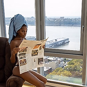 Mosobam 700 GSM Luxury Bamboo Viscose 8pc Large Oversized Bathroom Set, Allure Blue, 2 Bath Towels 30X58 2 Hand Towels 16X30 4 Face Washcloths (Wash Cloth) 13X13, Turkish Towel Sets, Quick Dry