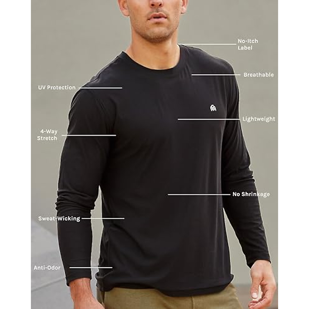 INTO THE AM Athletic Dri Fit Gym Shirt for Men - Performance Long Sleeve Minimal Basic Workout Shirt (Olive Green, X-Large)