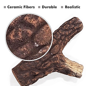 Gas Fireplace Logs Set of 9, Fireplace Logs Ceramic Wood Decoration for Gas Ethanol Firewood Log Set Hand Crafted Pine Cone Wood Use in Indoor, Outdoor