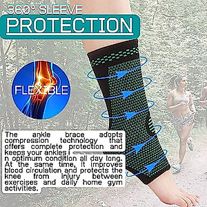 [ 2 pack ] Ankle Support Running, Sports, Daily Wear - Ankle Brace, Achilles Tendonitis Support, Sprained Ankle Supports for Weak Ankles and Joint Pain - Sprained Ankle, Plantar Fasciitis, Achilles Tendonitis, Relieve Swelling of Heel Spurs (Large)