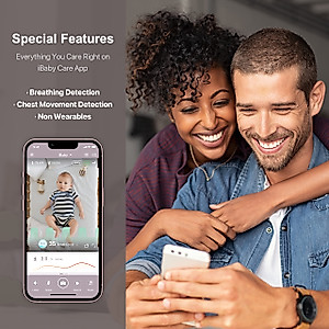 iBaby Smart Wi-Fi Baby Monitor with Camera, Night Vision, Real-Time Breathing & Sleep Tracking, Two-Way Audio – Secure, Non-Wearable Nursery Cam for Ultimate Peace of Mind