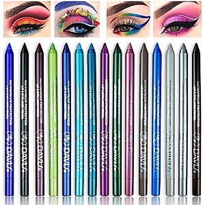 RDGWFB 15 Colors Eyeliner Pen Set, Eyeliner Pencil Set, Waterproof Colorful Eyeliner Kit Long Lasting Eyeshadow Pencil Professinal Eye Makeup Set Pearl Eye Liner for Women