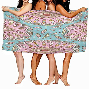 Sand Resistant Beach Towel Oversized (39×71 inches) Quick Dry Lightweight Highly Absorbent 100% Microfiber Personalized Boho Beach Towels for Adults