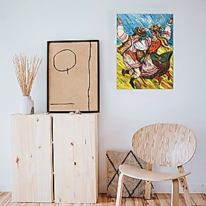 Ukrainian Folk Art Painting Ukrainian Wall Art Dancing Couple Oil Painting Ukrainian Flag Painting Wall Art Paintings Canvas Wall Decor Home Decor Living Room Decor Aesthetic 12x16inch(30x40cm) Unfr