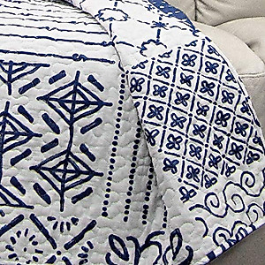 Lush Decor Monique Throw, 50 x 60-inch, Blue, 50 by 60