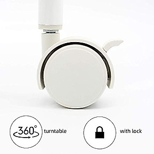 JANE EYRE Rolling Utility Storage Rack Cart on Wheels, Trolley Carft cart, Multi-Purpose Organizer Shelf (White, 4 Tier)…