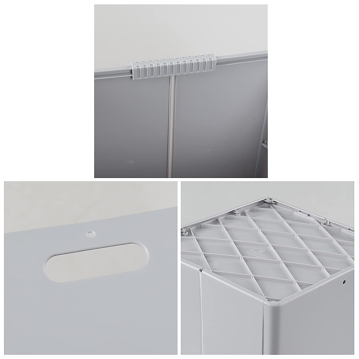 Minekkyes Plastic Collapsible Cube Storage Bins, Foldable Closet Organizers for Shelves, 4-Pack