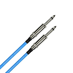 Audioblast - 6 Units (Multi Color) - 8 Foot - HQ-1 - Ultra Flexible - Dual Shielded (100%) - Guitar Instrument Effects Pedal Patch Cable w/Eminence Straight ¼ inch (6.35mm) TS Plugs & Quad Boots