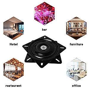 MySit 6.25" Heavy Duty Bar Stool Swivel Plate Replacement, Square Swivel Mechanism for Recliner Chair or Furniture - Ball Bearing Swivel Boat Seat
