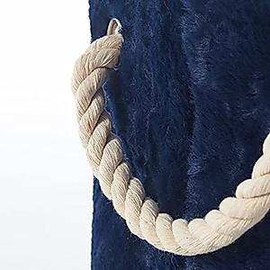 Heritage Kids Rocket Ship Space Plush Storage Bin and Basket with Rope Carry Handles