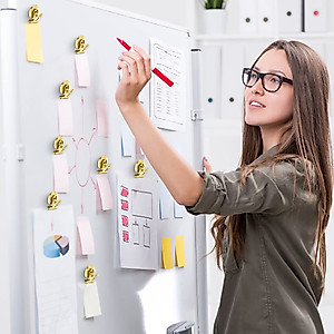 8 Pack Refrigerator Magnets Fridge Magnets Magnetic Clips Heavy Duty Magnetic Clips Perfect for Refrigerator Whiteboard Magnets Photo Displays Home School Use(Gold)