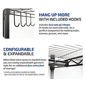 MonsterRax Expandable Clothing Rack - Garment Rack Storage, Wardrobe Clothes Organizer, Steel Clothing Racks, Shoes and Clothing Organizer, Adjustable Garment Racks for Hanging Clothes - 14" x 72"