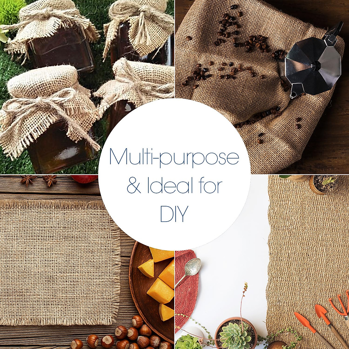 Pico Textiles 40” Wide Burlap - 1 Yard, (3 Feet) - Premium Natural Burlap Fabric, Sold by The Yard - Great for Weddings, Home Crafts, Garden Fabric, Burlap Table Runner, Burlap Tablecloth and More