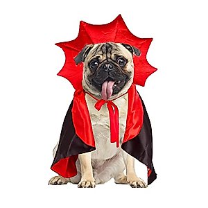 Halloween Dog Costume, Dog Vampire Devil Costume Dog Halloween Cape Costume Pet Vampire Devil Cloak Funny Cosplay Dress Wizard Outfit Mantle for Halloween Party Apparel for Small Medium Dogs Cats