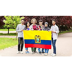 DANF Ecuador Flag 3x5 Foot Polyester Ecuadoran National Flags Polyester with Brass Grommets 3 X 5 Ft