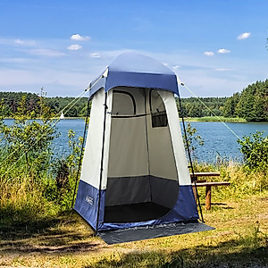 G4Free Large Camping Privacy Shelter Tent, Portable Outdoor Easy Set Up Shower Tent Dressing Changing Room with Carry Bag, Camp Toilet (Blue)