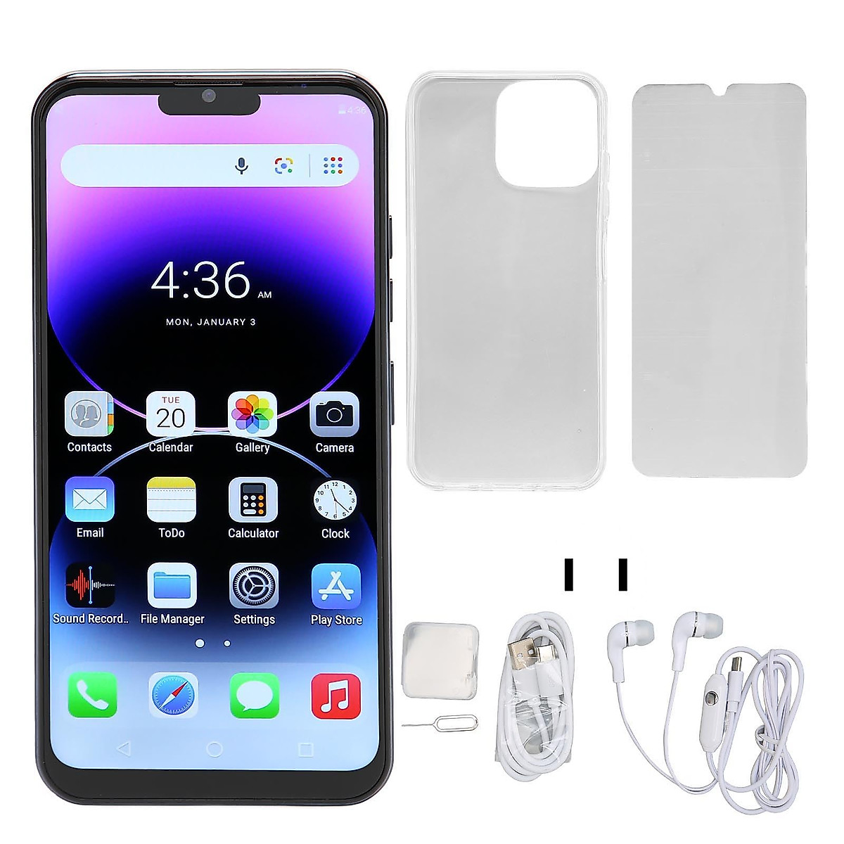 BROLEO 4G Smartphone, RAM 8GB ROM 64GB Unlocked Cell Phone Dual Card Dual Standby for Phone Call (US Plug)