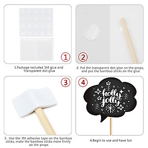 Large Blank Photo Booth Props Signs, 11pcs Large Writable Chalkboard Photo Booth Props with Chalk and Sticks, Blank Signs Props by Tvorvik, Perfect for Wedding Party, Birthday Party, Party Events