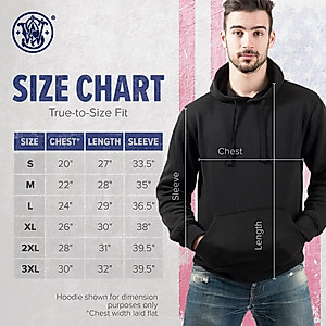 Smith & Wesson Farm & Firearms Official Licensed Apparel Men's Long Sleeve Solid Cotton-Poly Blend Graphic Logo Hooded Pullover Sweatshirt, Sizes S-2XL