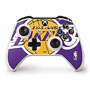 Skinit Decal Gaming Skin Compatible with Xbox One S Controller - Officially Licensed NBA Los Angeles Lakers Large Logo Design