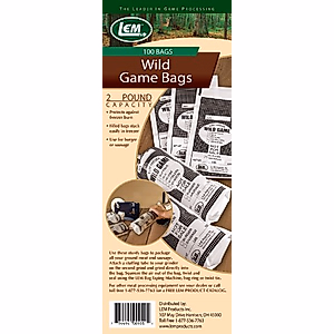 LEM Products Two Pound Wild Game Bags (100 Bags)