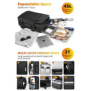Mark Ryden Laptop Backpack,17.3 Inch Large Capacity Business Backpack for Men,Waterproof Expandable Carry-on Travel Backpack,Anti-Theft Gaming Laptop Backpack with USB Charger (Expandable 30L-45L)